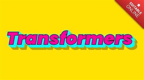 Transformers Vintage Pop Art 3d Text Effect Generator
