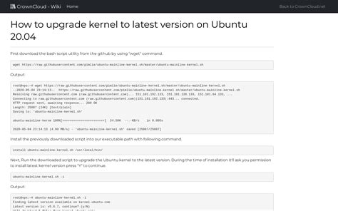 CrownCloud Wiki How To Upgrade Kernel To Latest Version On Ubuntu