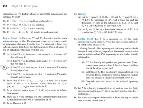 solved 232 chapter 4 vector spaces 83 writing in exercises
