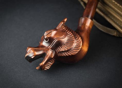 Smoking Pipe Exclusive Work Wood Carved Smoking Etsy