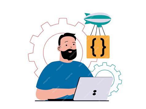 Premium Vector Programming Software Concept With Character Situation