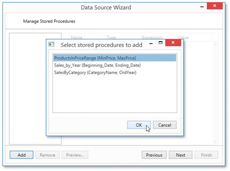 Bind To A Stored Procedure Net Reporting Tools Devexpress