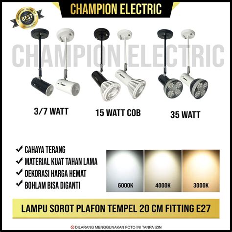 Jual Lampu Sorot Plafon Tempel Cm E Watt Watt Watt Watt Shopee Indonesia