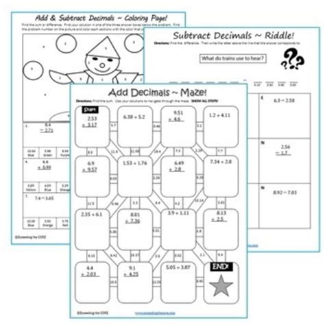 Add And Subtract Decimals Bundle Error Analysis Graphic Organizers Puzzles