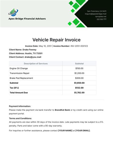 Repair Invoice Template 13 Word Excel Pdf Documents Download