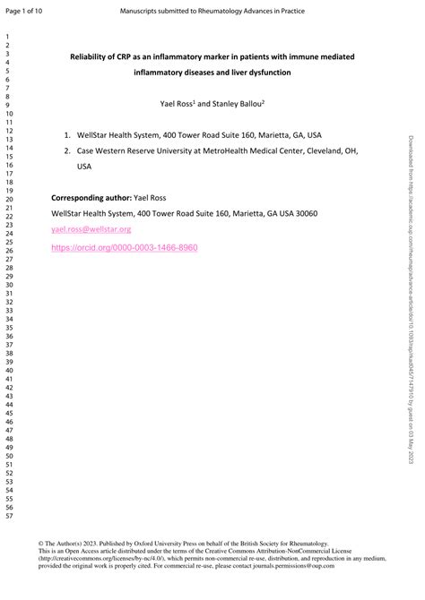 Pdf Reliability Of Crp As An Inflammatory Marker In Patients With