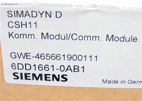 Controller 6dd1661 0ab1 Csh11 Simadyn D Communication Module