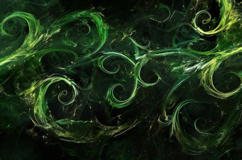 Vibrant Abstract Flowing Light Waves Dynamic Green And Yellow Background With Glowing Bokeh