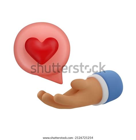D Icon Red Heart Speech Bubble Stock Vector Royalty Free Shutterstock