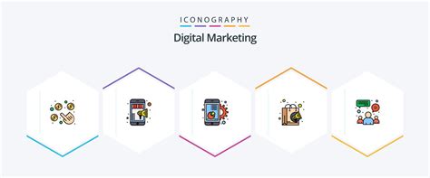 Digital Marketing 25 Filledline Icon Pack Including Chat Marketing