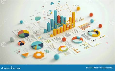 Data Visualization An Array Of Colorful Charts And Graphs Illustrating Data Analysis Stock