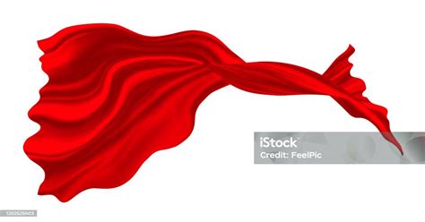 복사 공간이있는 흰색 배경에 격리 된 추상적 인 빨간색 비행 천 바람에 대한 스톡 사진 및 기타 이미지 바람 커튼 Weft Istock