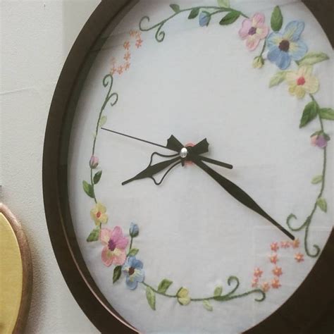 수강생작품 ~♡ 프랑스자수 자수수강 송도자수샾 소품판매 선물 린넨원단 스티치북 시계 Embroidery Hadecrafted Stitch