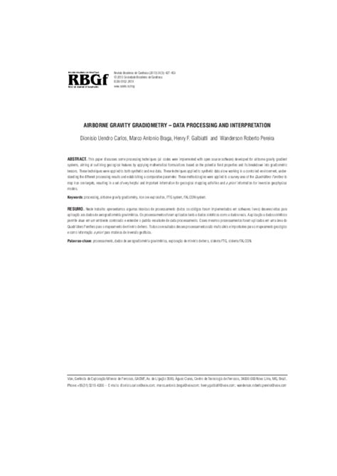 Pdf Airborne Gravity Gradiometry Data Processing And Interpretation