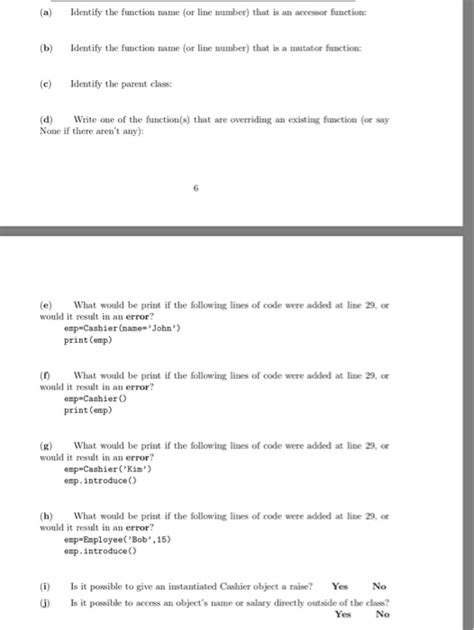Solved Inheritance Questions Answer The Following Questions