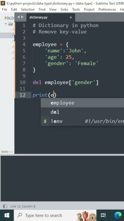 Erase And Refactor Cleaning Up Dictionaries In Python Shortvideo Viral Viralvideo Youtube