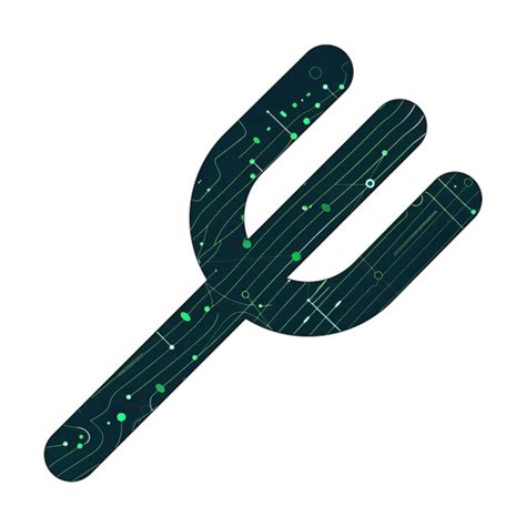 Fork Icon Green Technology Texture Premium Ai Generated Image