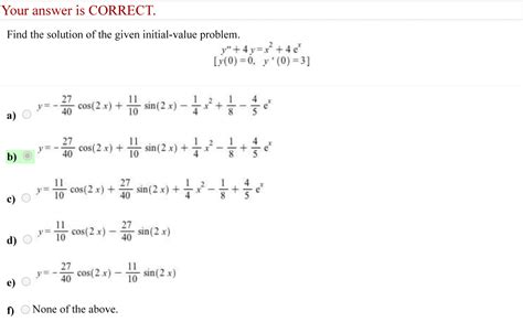 Solved Your Answer Is CORRECT Find The Solution Of The Chegg