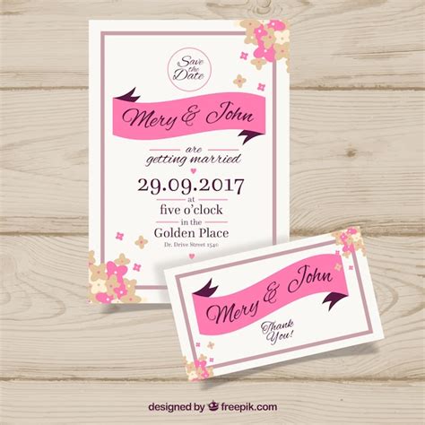 Free Vector Wedding Card Design