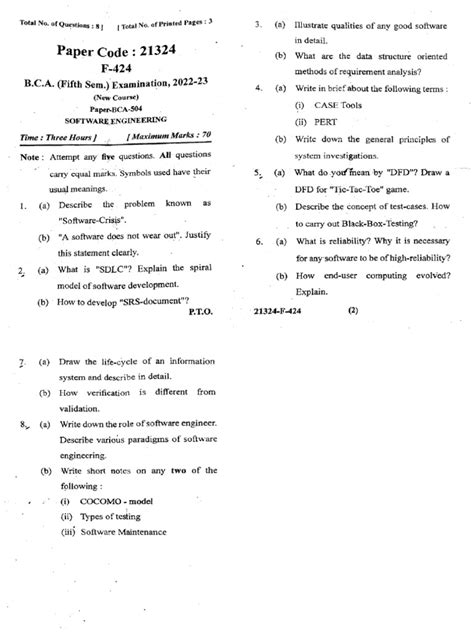 Bca 5 Sem Software Engineering 21324 2023 Pdf