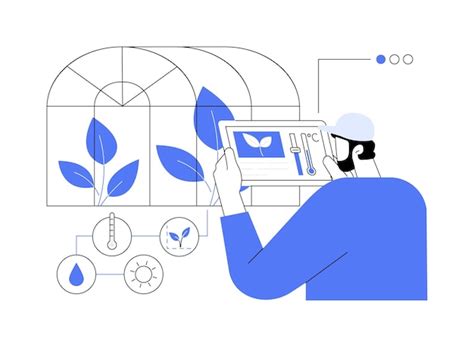 Premium Vector Crop Monitoring Abstract Concept Vector Illustration Farmer Using Gadgets To