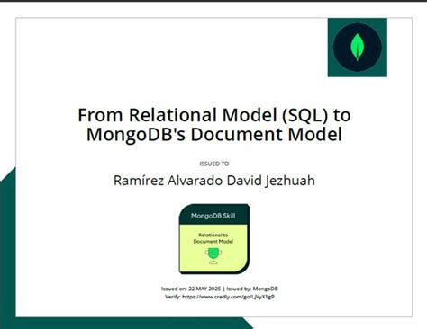 ¡im So Proud To Complete My New Certification From Relational Model