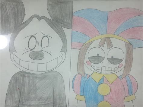 Suicide Mouse And Pomni By Nickthehedgehog1 On Deviantart