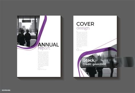 보라색 현대 표지 책 브로슈어 서식 파일 디자인 연례 보고서 잡지와 전단지 레이아웃 벡터 A4 책표지에 대한 스톡 벡터 아트 및