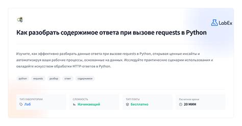 Разбор ответа Python Requests руководство для начинающих Labex
