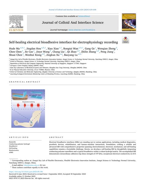 pdf self healing electrical bioadhesive interface for