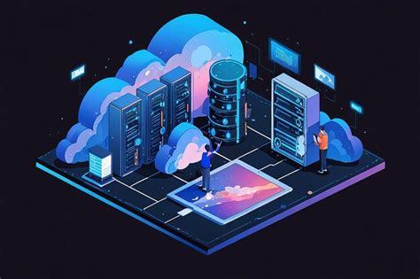 Cloud Synchronization Storage Isometric Illustration Network