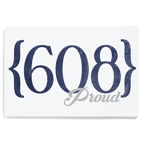 Madison Wisconsin 608 Area Code Blue 12x18 Aluminum Art Indoor Outdoor Metal Sign Decor