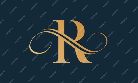 골드 컬러의 럭셔리 문자 R 로고 템플릿 현대 유행 초기 럭셔리 R 문자 로고 디자인 로얄 프리미엄 문자 R 로고 디자인 벡터