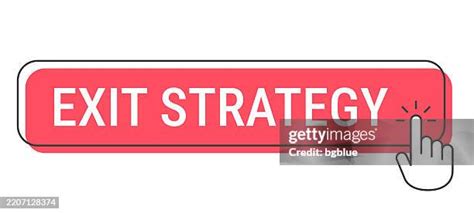 Exit Strategy Click Button With Hand Cursor On White Background High