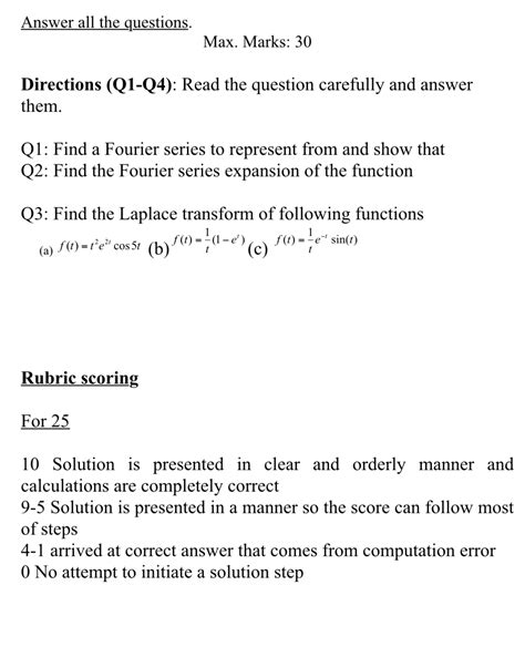 Solved Answer All The Questionsmax Marks 30directions