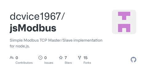 GitHub Dcvice JsModbus Simple Modbus TCP Master Slave Implementation For Node Js