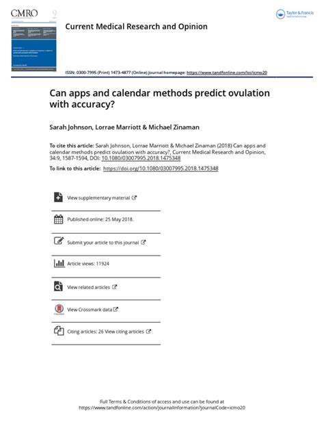 Can Apps And Calendar Methods Predict Ovulation With Accuracy Pdf Menstrual Cycle Fertility