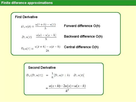 Bvp Finite Difference Finite Diference Approximations First Derivative