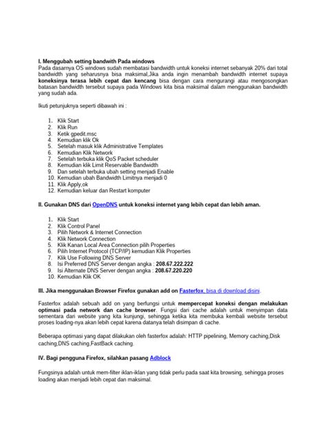 Setting Koneksi Cepattt Pdf