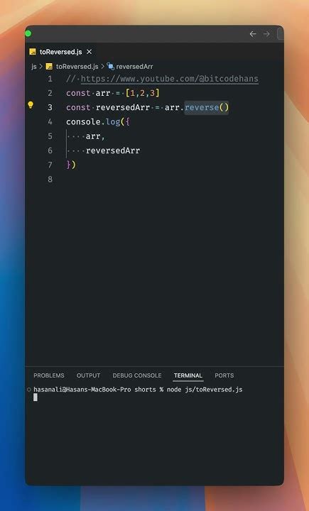 Reversing Array Without Mutating Original Yes Javascript Youtube