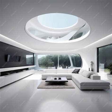 Minimalist An Futuristic Home Interior Design Premium Ai Generated Image