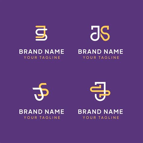 Premium Vector Flat Design Js Monogram Template