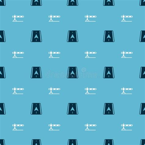 Set City Map Navigation And Parking Car Barrier On Seamless Pattern Vector Stock Illustration