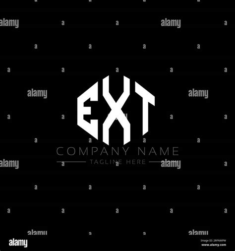 EXT Letter Logo Design With Polygon Shape EXT Polygon And Cube Shape