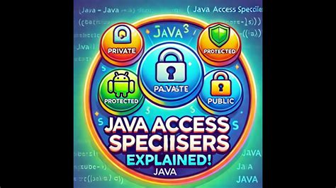 Access Specifiers In Java Public Private Protected And Default Youtube