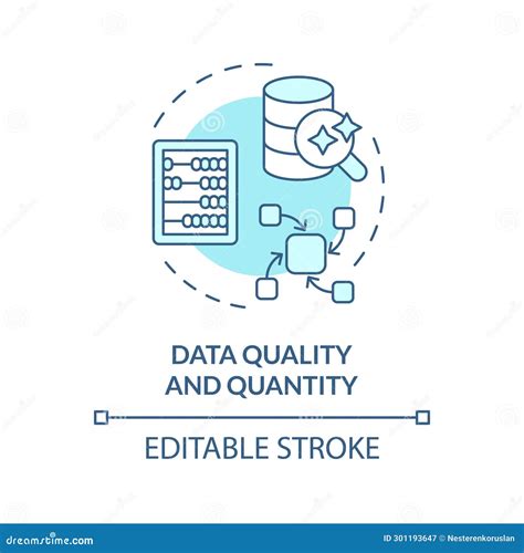 Thin Line Blue Data Quality And Quantity Icon Concept Stock Vector Illustration Of Quality
