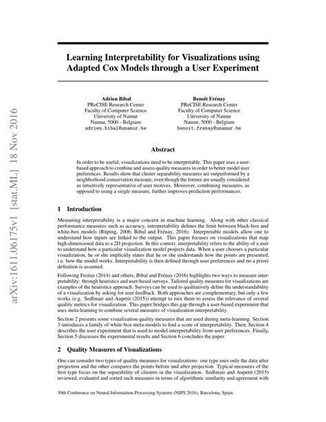 pdf learning interpretability for visualizations using adapted cox