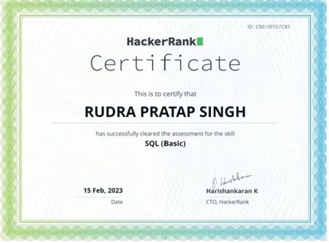 Rudra Pratap Singh On Linkedin Mysql Hackerrank