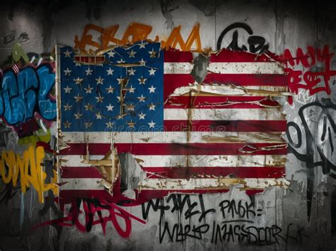 American Flag Graffiti Wallpaper