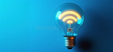 Light Bulb With Wi Fi Symbol Glowing Representing Innovation And